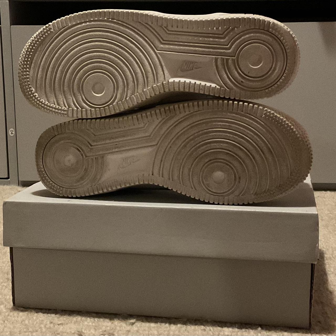 All white Nike Air Force 1s. Size: 4 Good condition... - Depop