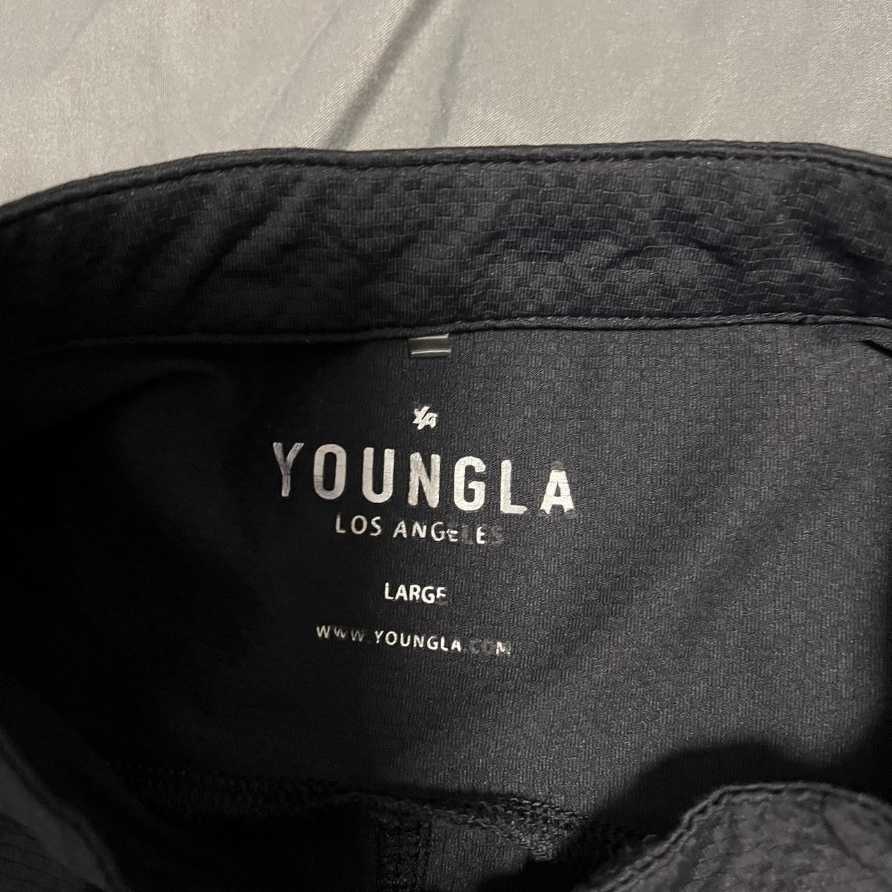Young LA black fitted Quarter zip Large - Depop