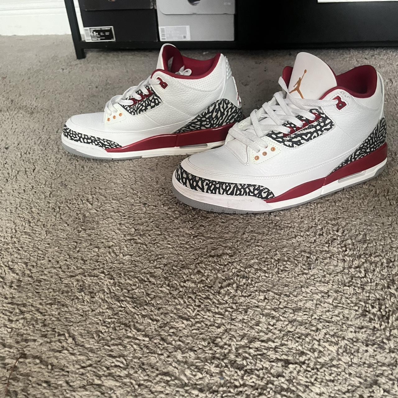Jordan 3 Cardinal Red size 12 Good Condition Offer... - Depop