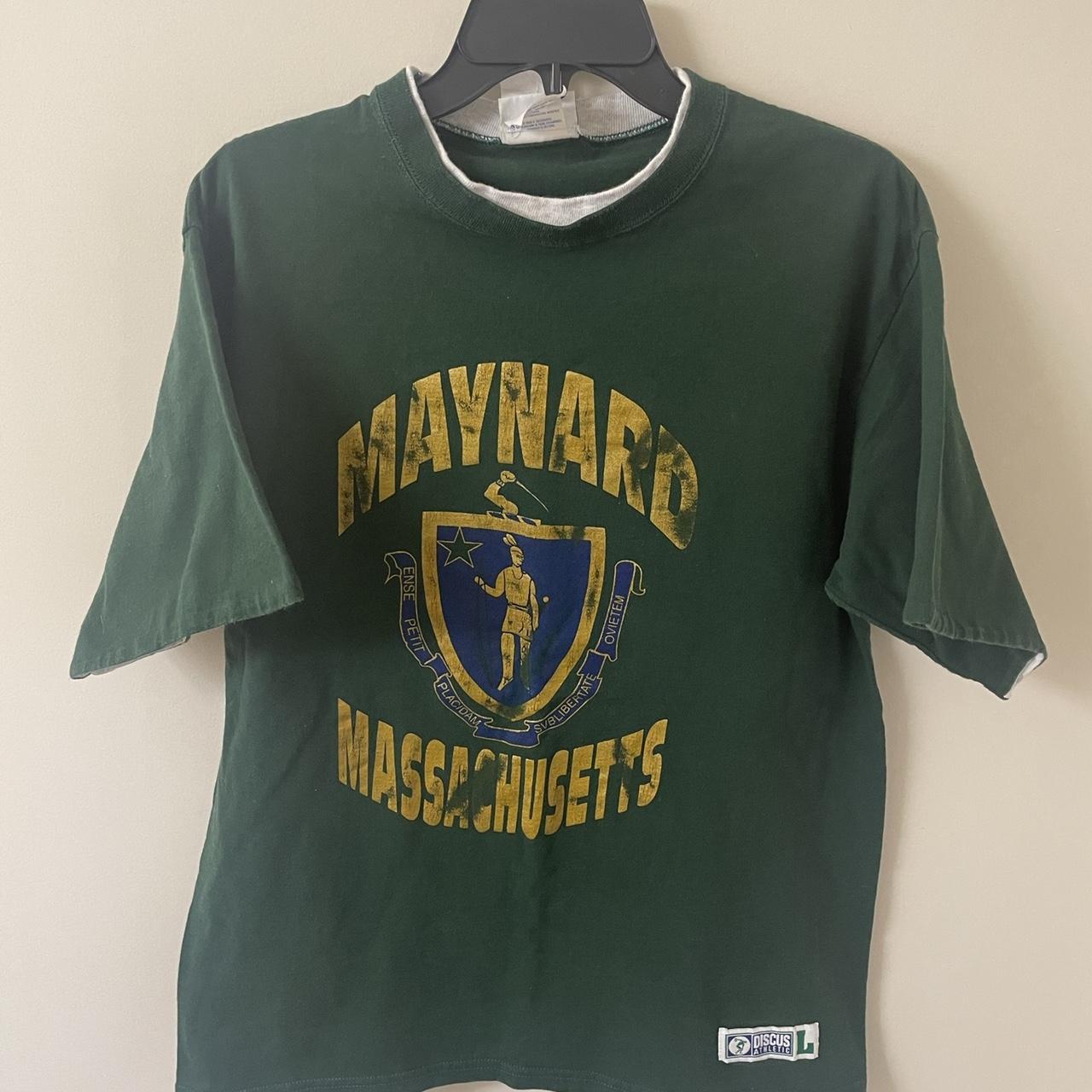 Vintage 90s Discus Athletic Maynard, MA Shirt Size... - Depop