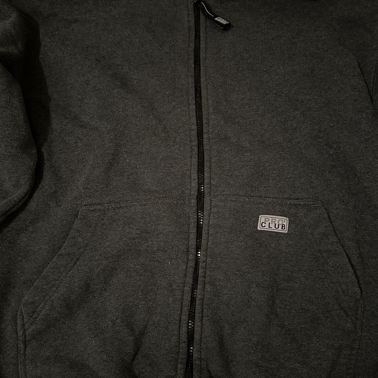 Grey Pro Club Zip Up Hoodie #StreetWear #ProClub... - Depop