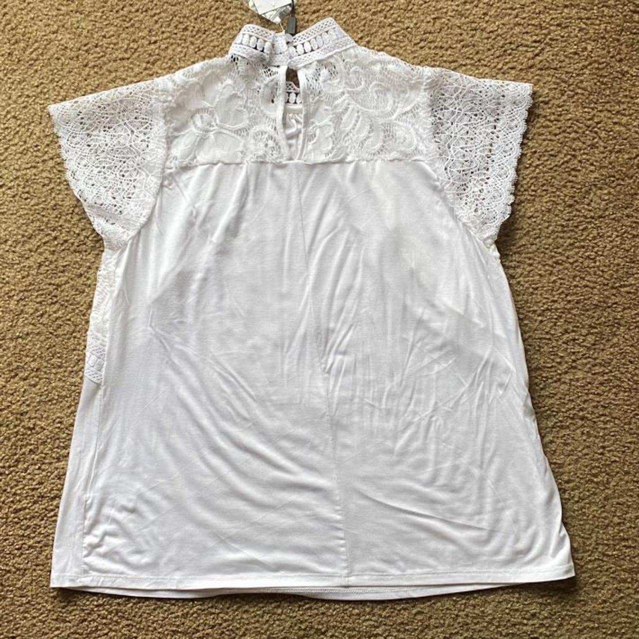 White Lace Tee by Cable & Gauge - Size M This... - Depop