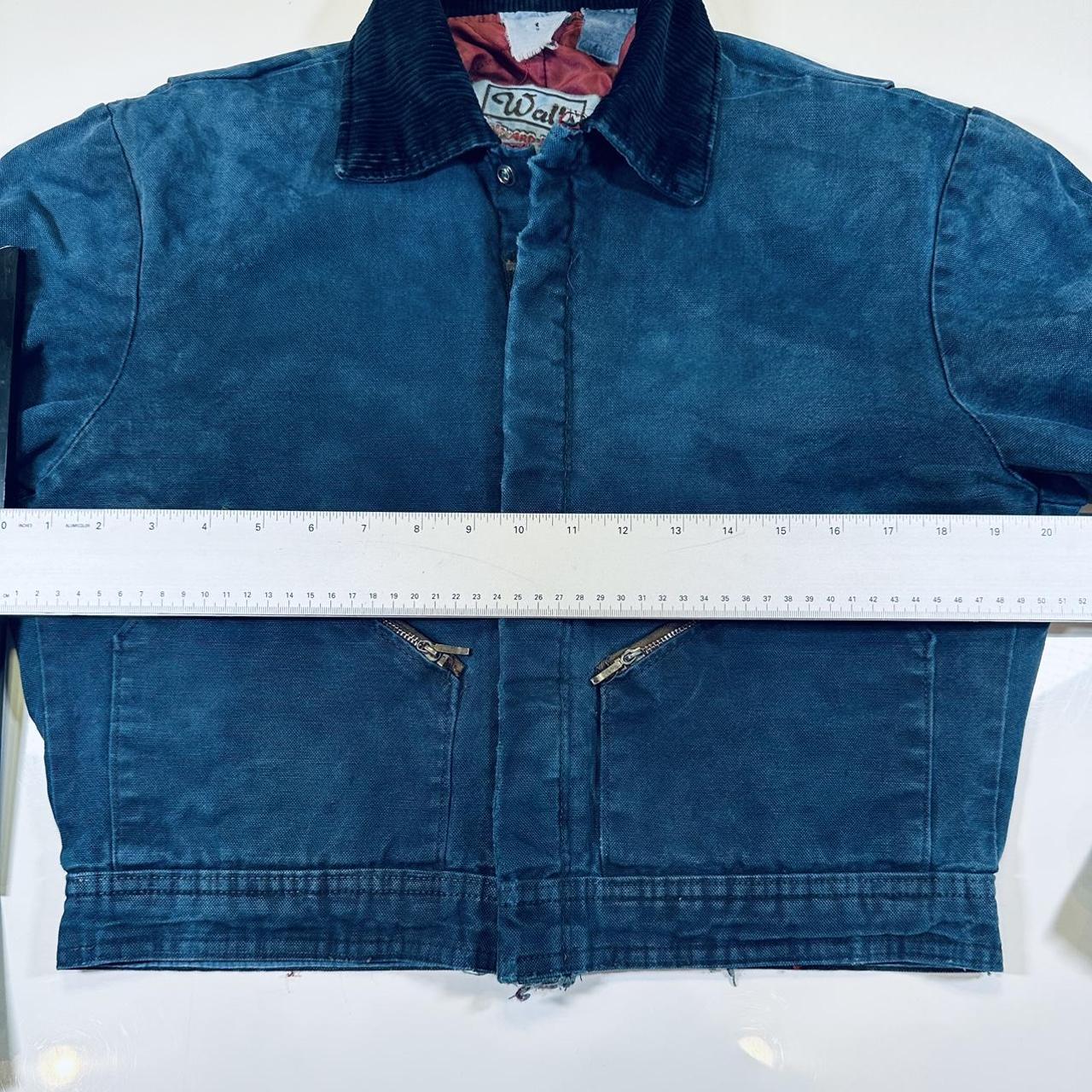 Small indigo work jacket , custom cropped and indigo... - Depop