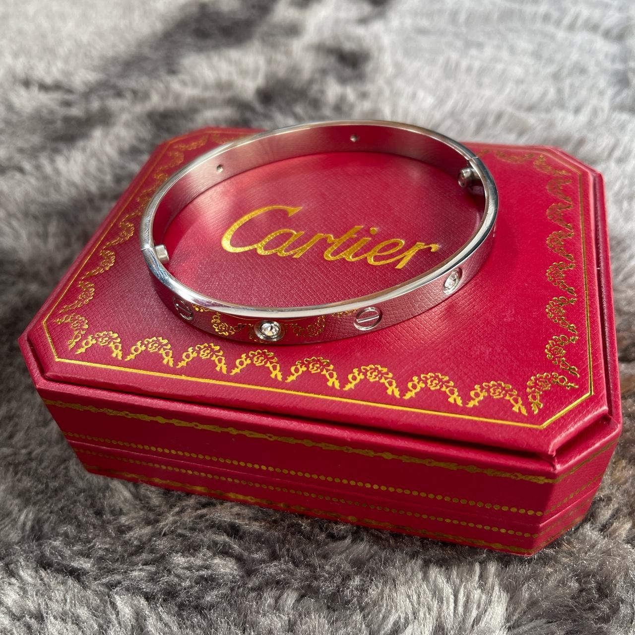 Cartier bracelet silver new with box screw and... - Depop