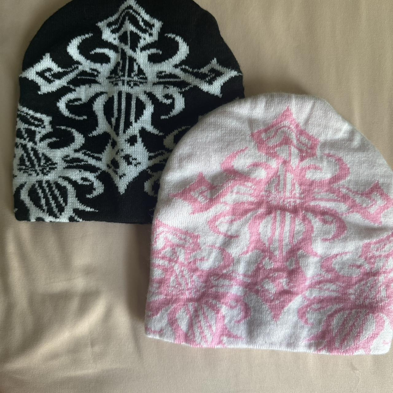 2 pack Pink and Black beanies Worn twice each DM to... | Depop
