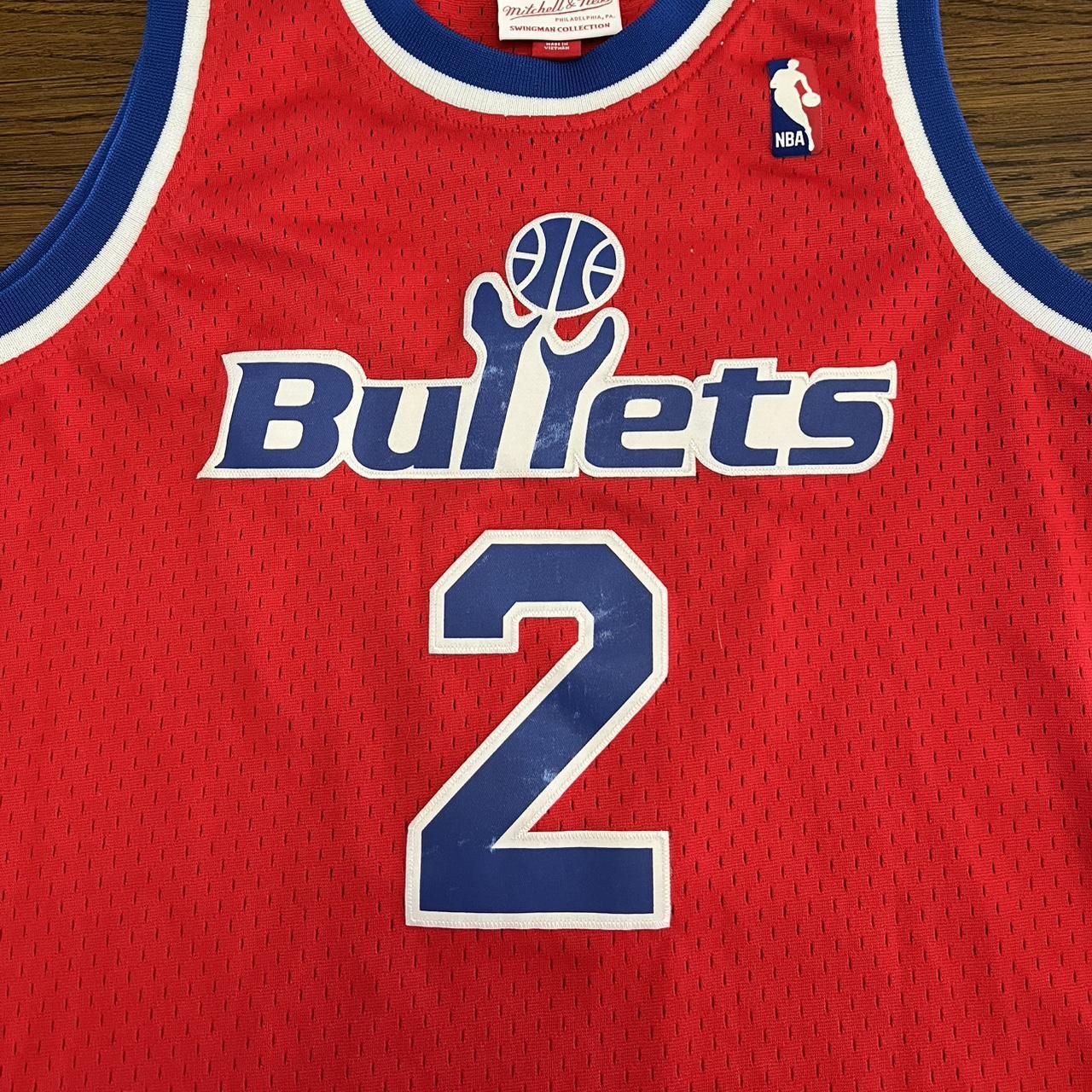 Men's Chris Webber Red Washington Bullets 1994/95... | Depop