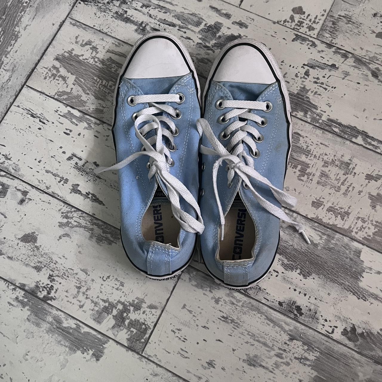 Cute blue low top converse Almost new, worn like... - Depop