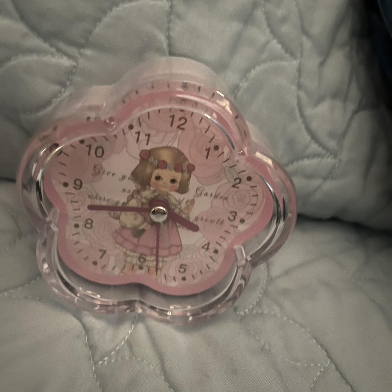 Adorable pink and white clock #kawaii #jfashion... - Depop