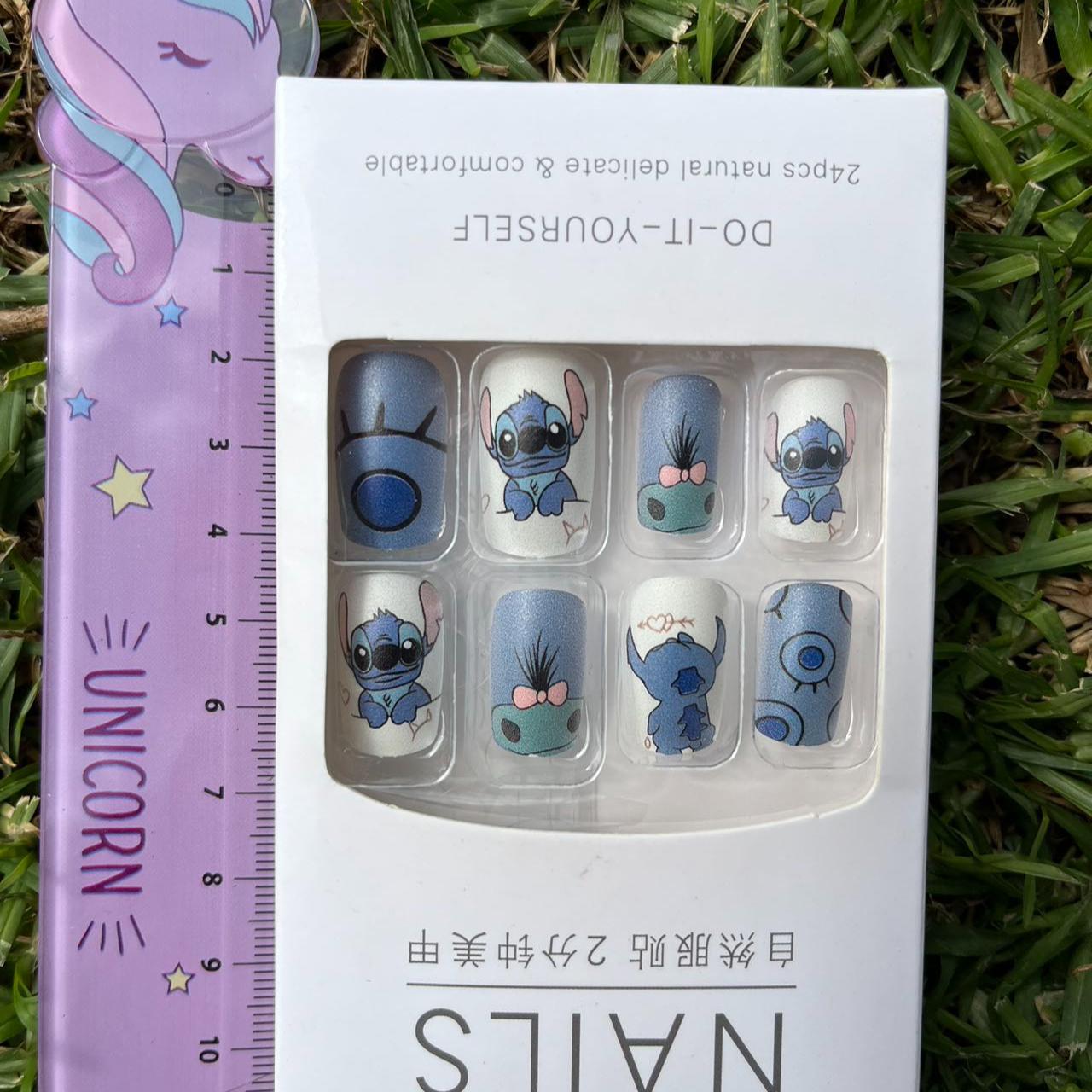 Stitch Designed Nails 24 pcs per box Brand... - Depop