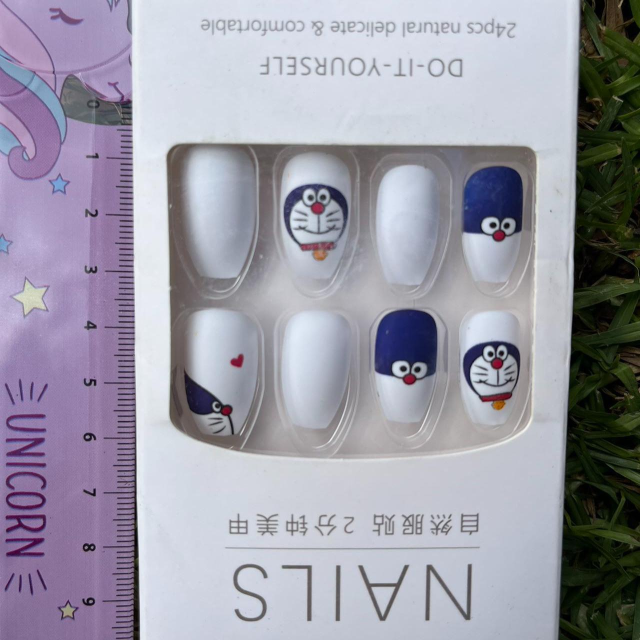 Doraemon Designed Nails 24 pcs per box Brand... - Depop