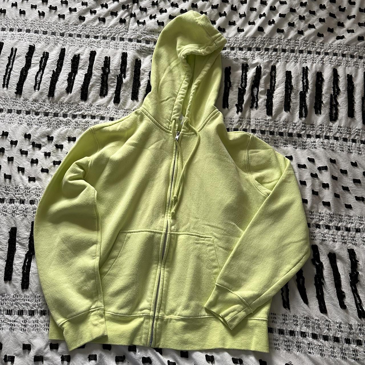 S H&M Divided Neon Yellow Zip-up Hoodie jacket - Depop