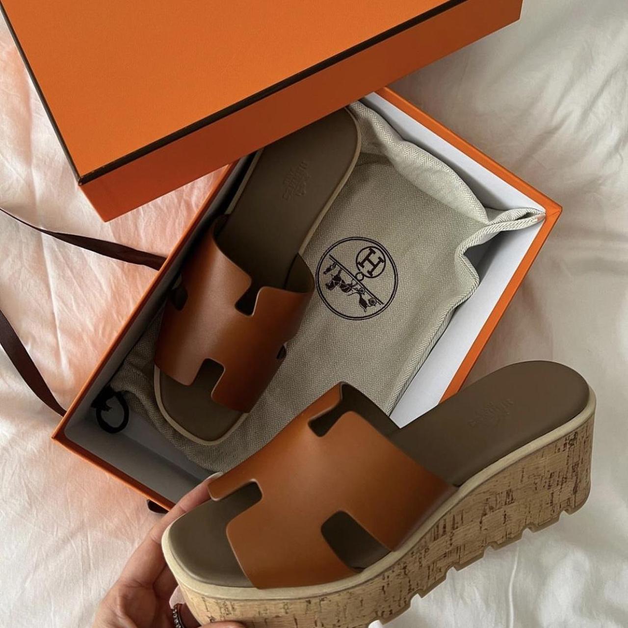 HERMES PLATFORM WEDGE SANDALS 100% authentic Comes... - Depop