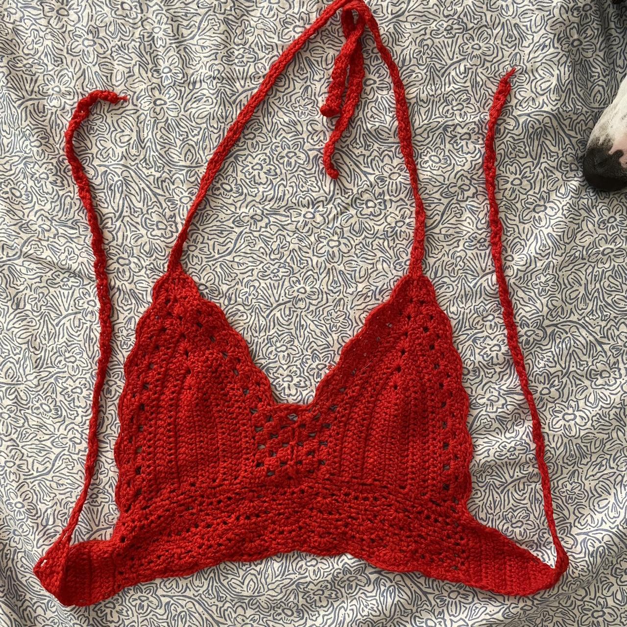 Crochet red top - Depop