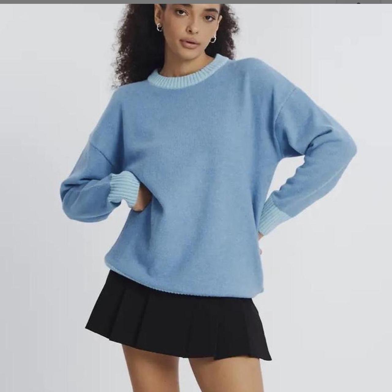 Glassons crew neck blue knit oversized sweater Worn... - Depop