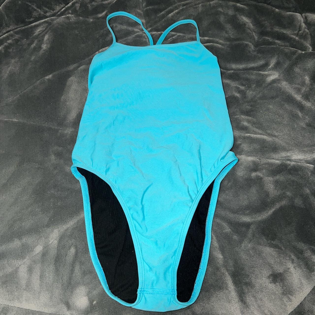 Light vibrant blue women’s one piece swim suit. Size... - Depop