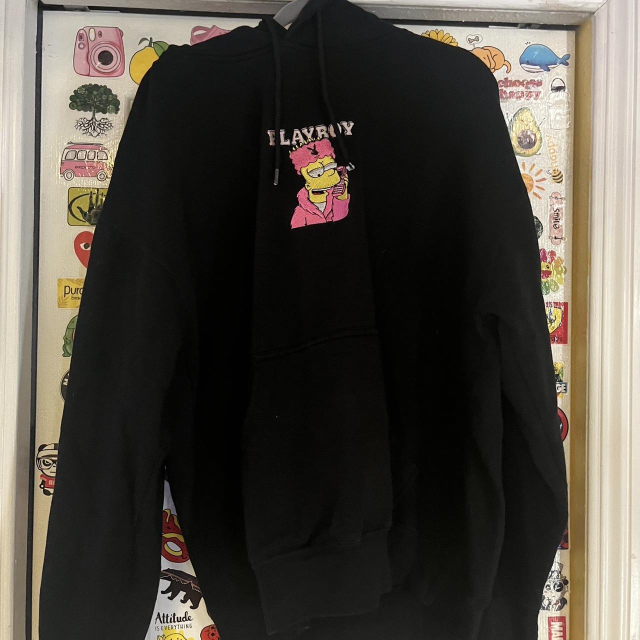 Custom Made Embroidered Playboy Bart Simpson Black... - Depop