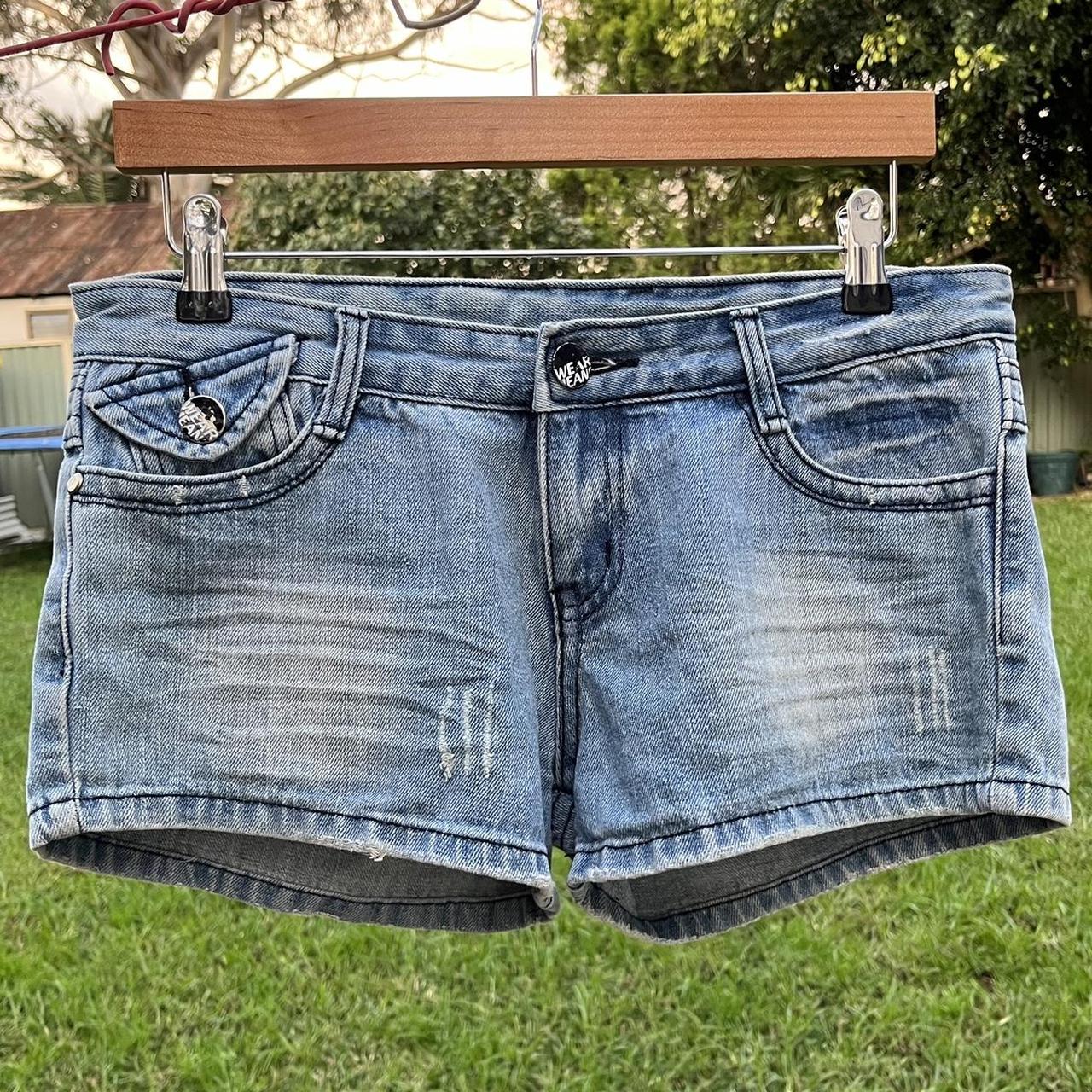 The coolest denim low rise mini shorts. Love these... - Depop