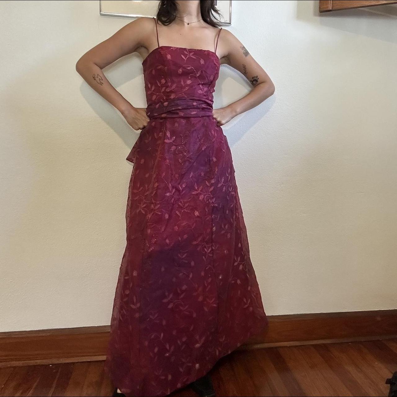 Dreamy 90s / y2k formal/ prom a-line dress with... | Depop