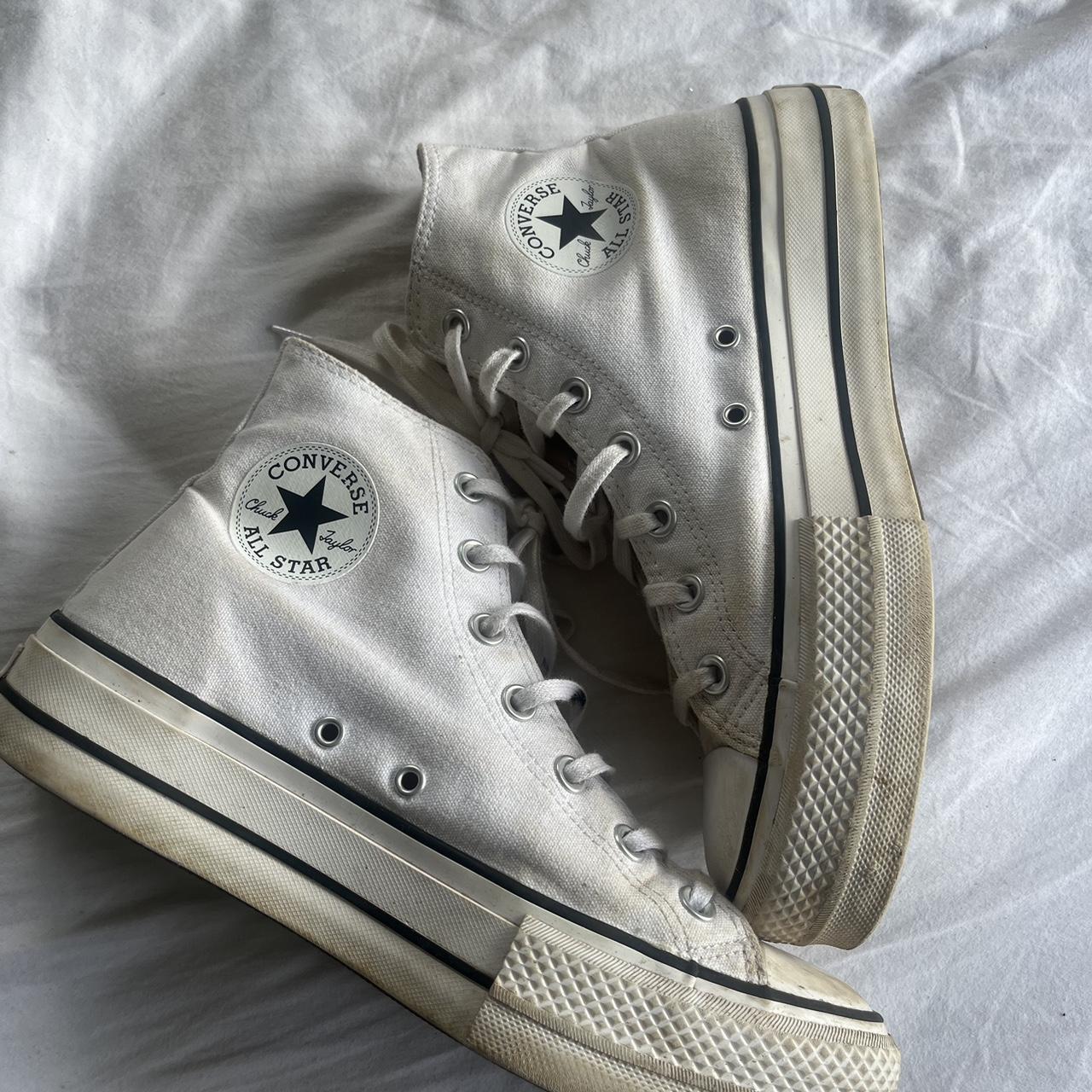 White converse all star high top. soooo cute but... - Depop