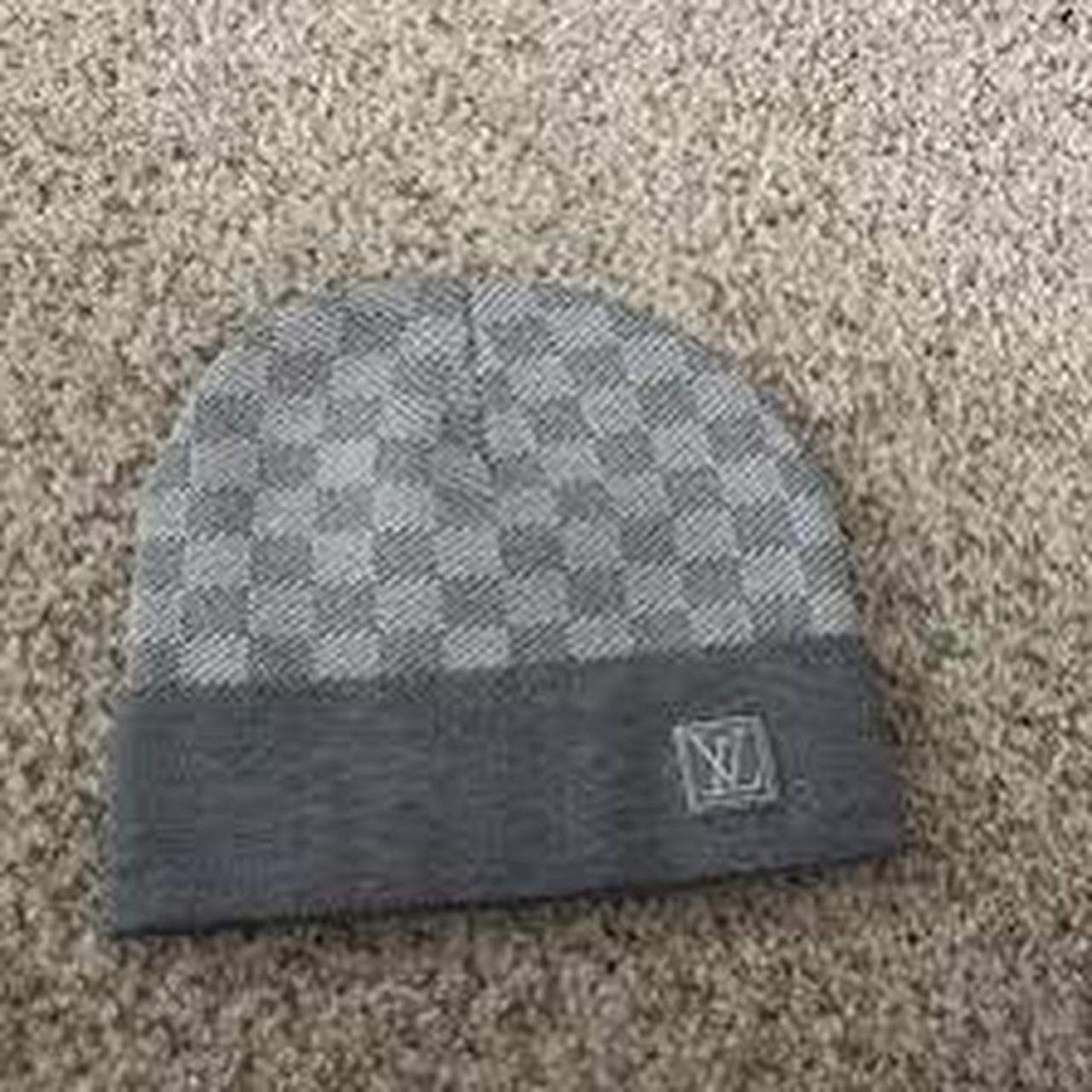 Grey LV Beanie - Depop
