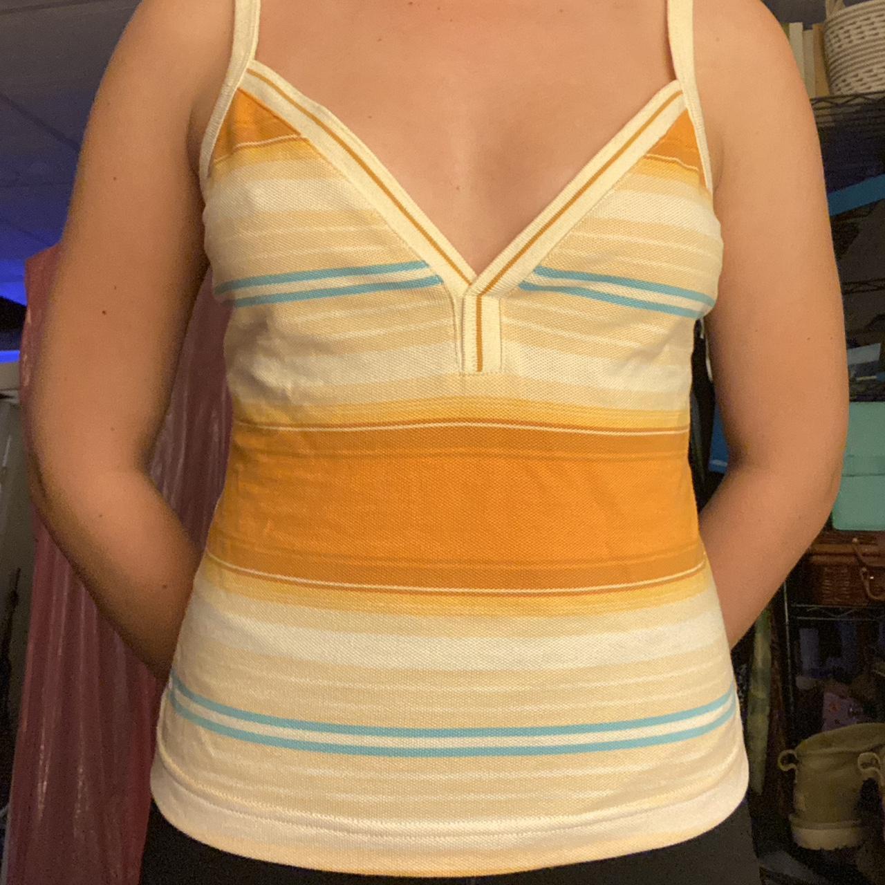 medium 70s style striped tank top from urban... - Depop