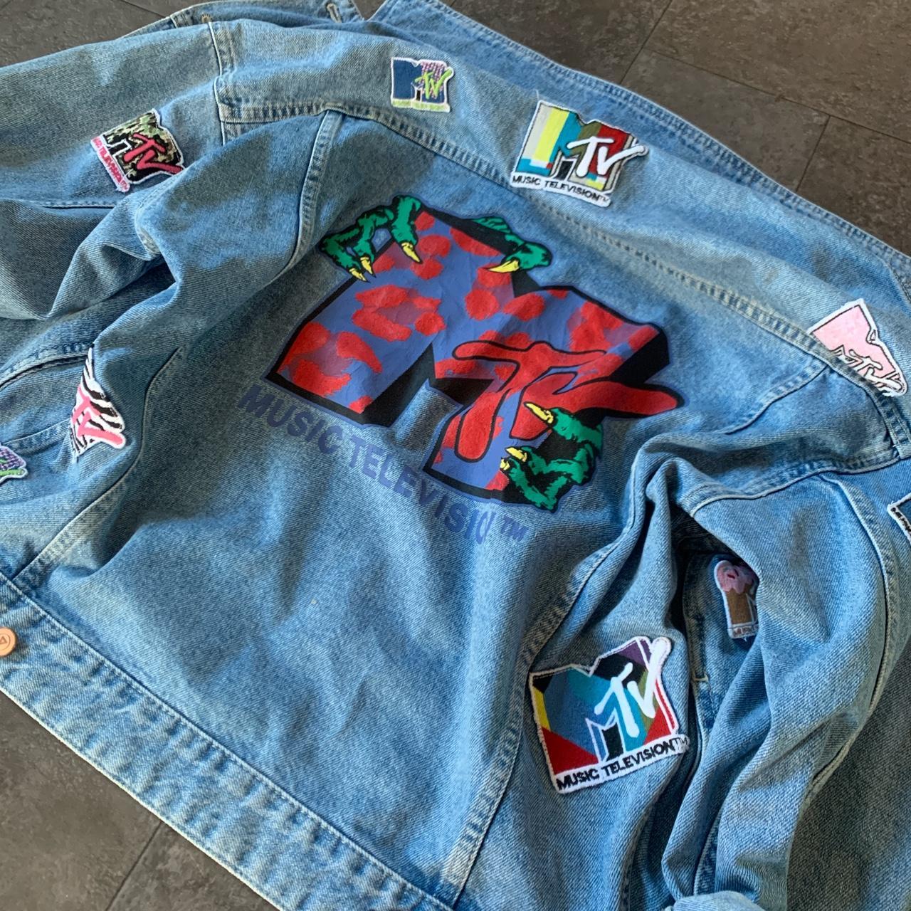Vintage style MTV Denim Jacket Embroidered jacket... - Depop