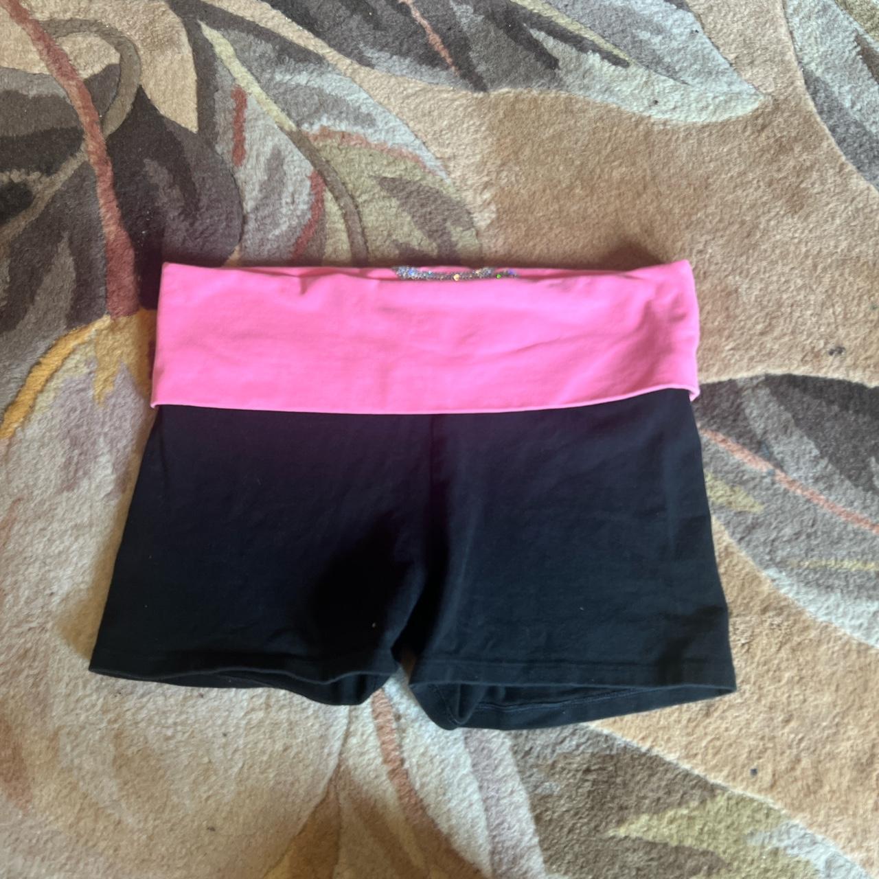 size xs victoria’s secret pink fold over yoga shorts... - Depop
