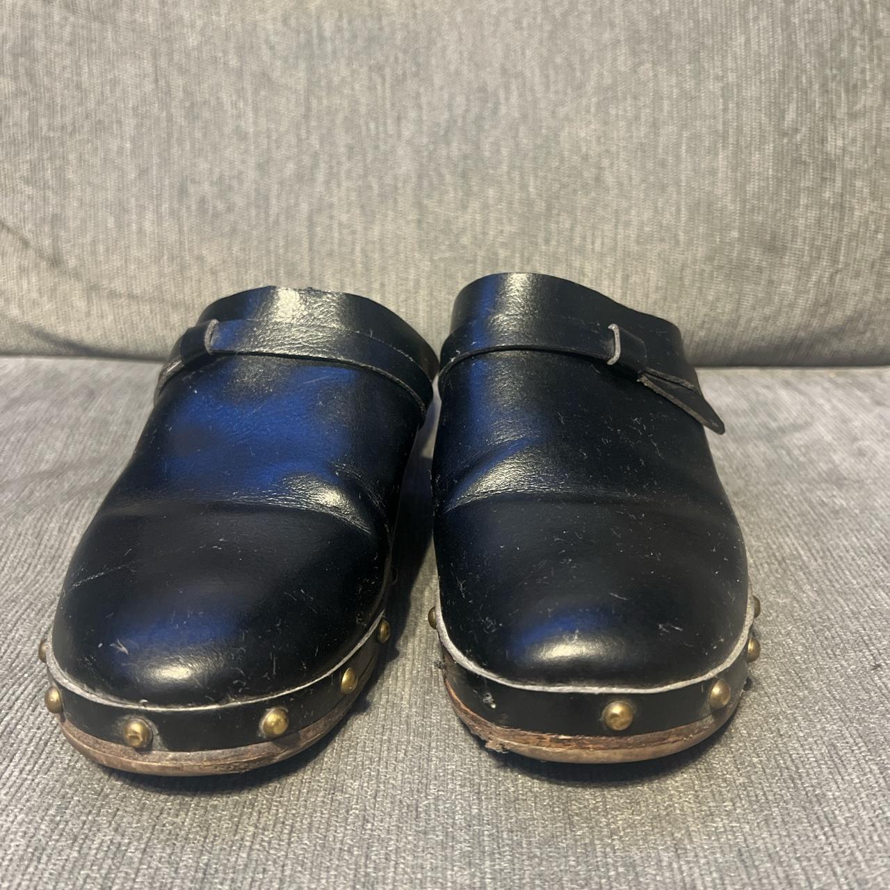 Size 9 black wooden clogs Flaws shown in last 3... - Depop