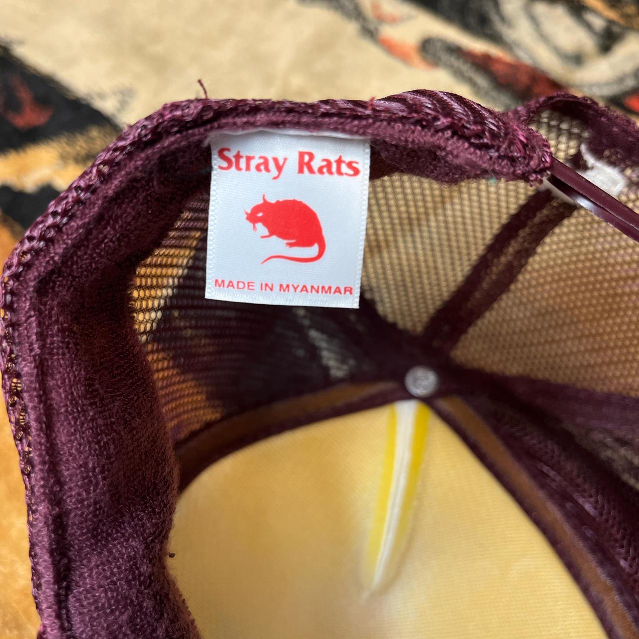 Stray Rats Ratgirl Trucker Hat in Maroon Pre-loved... - Depop