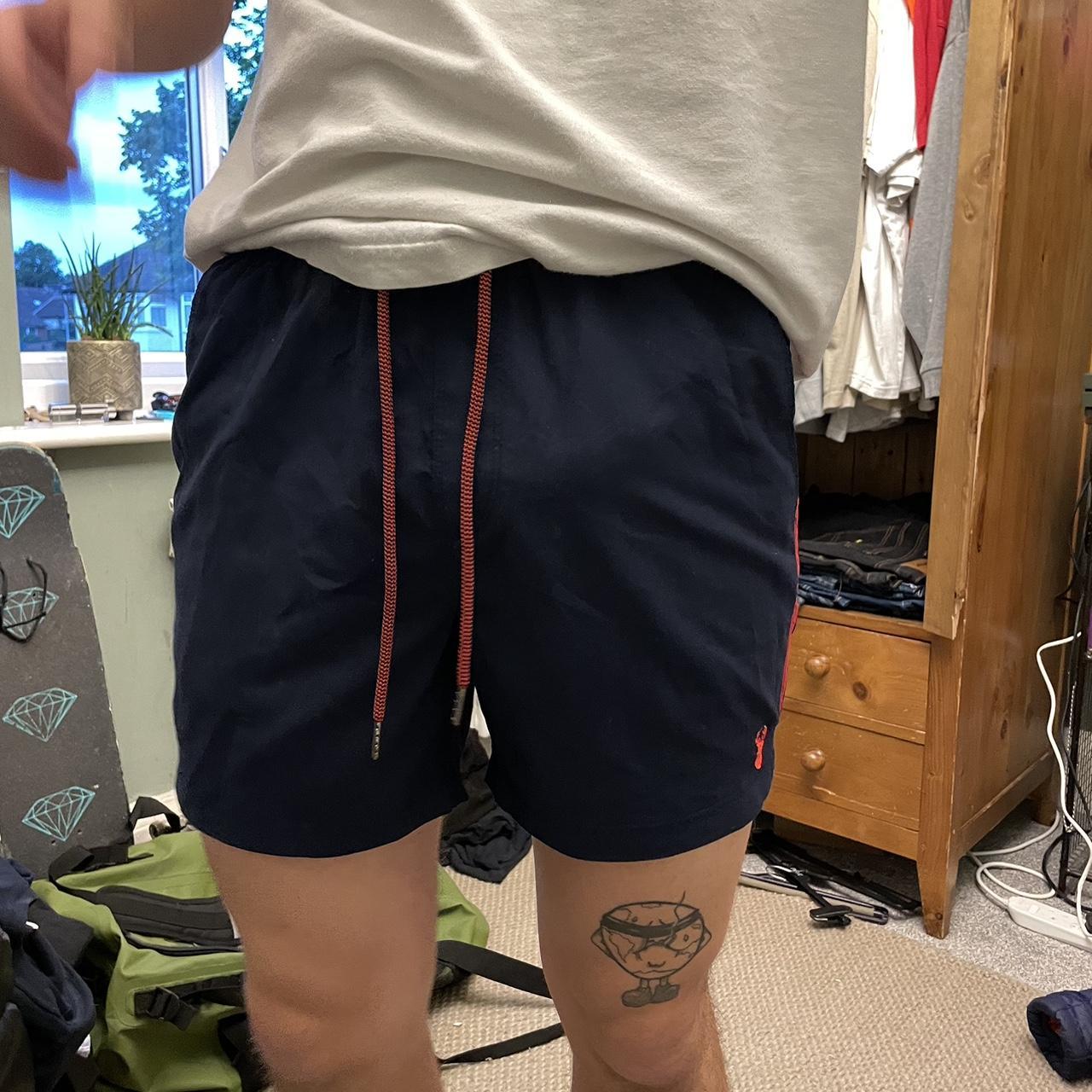 Navy and red next swim trunks - Depop