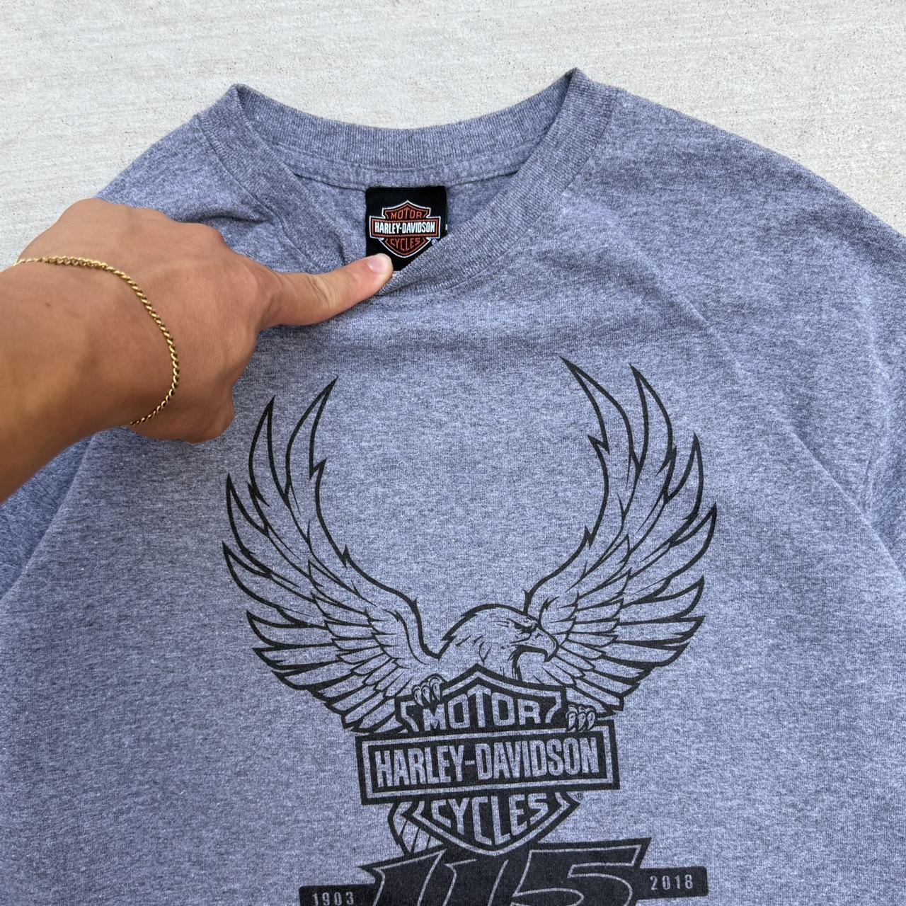 Y2K Harley Davidson Eagle Graphic Tee... | Depop