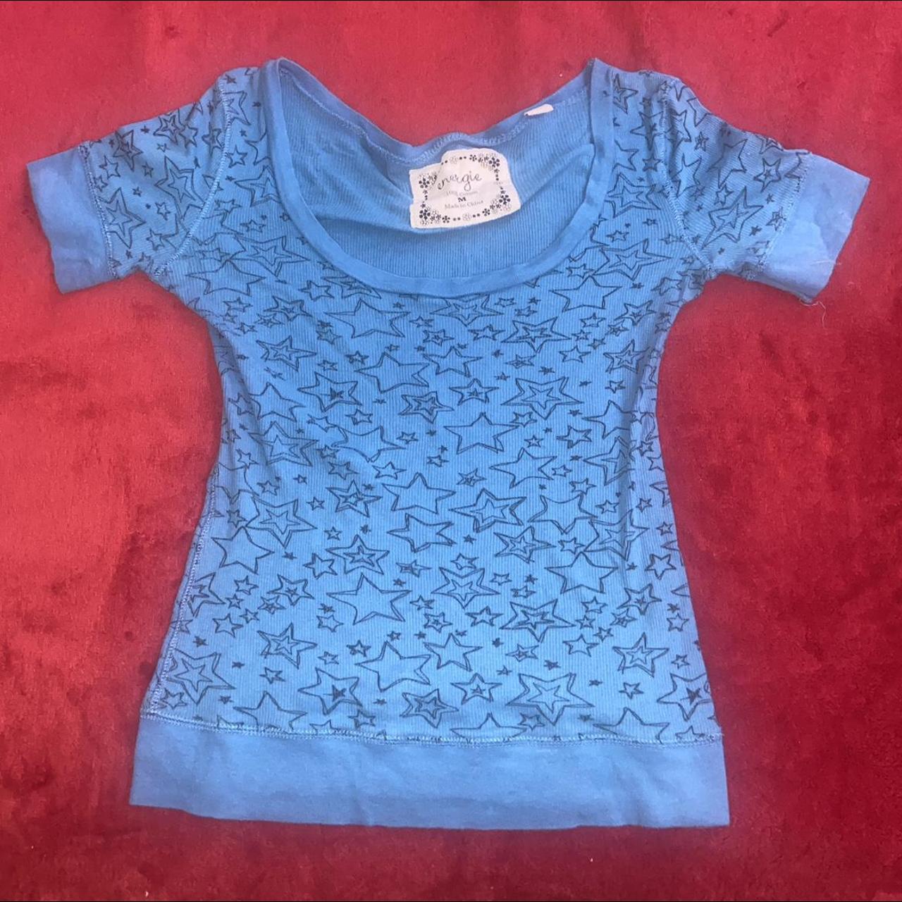 BLUE STAR SHIRT ! super cute but fits me a lil... - Depop