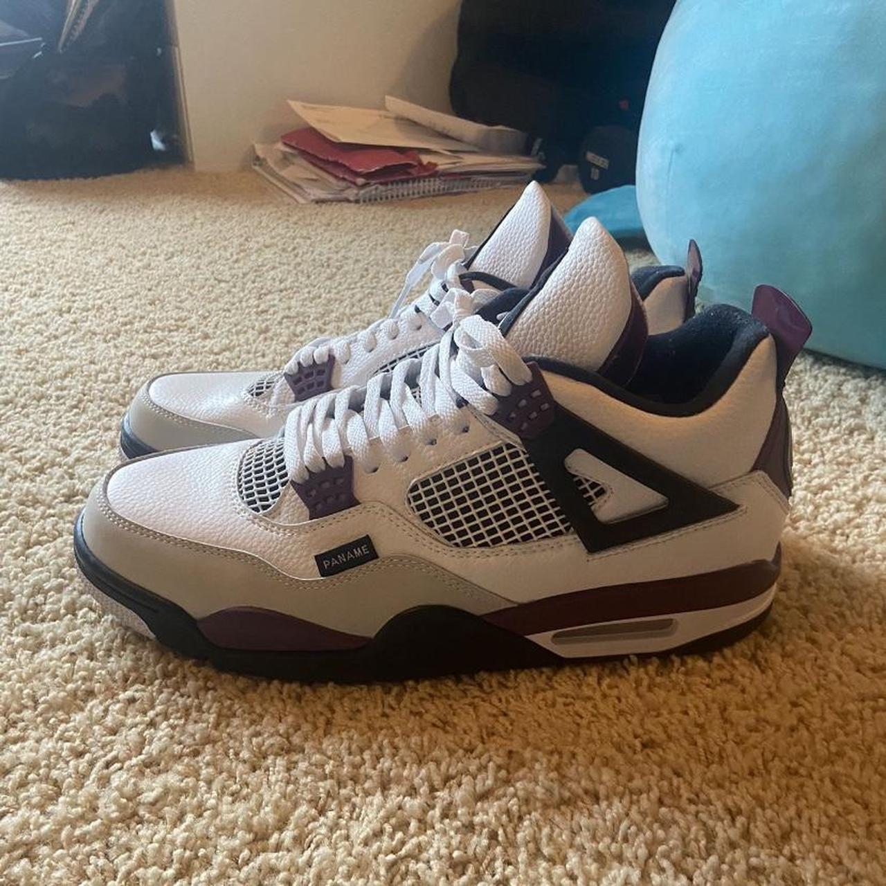 Jordan 4 psg no box like new barely worn, r3ps size 12 - Depop