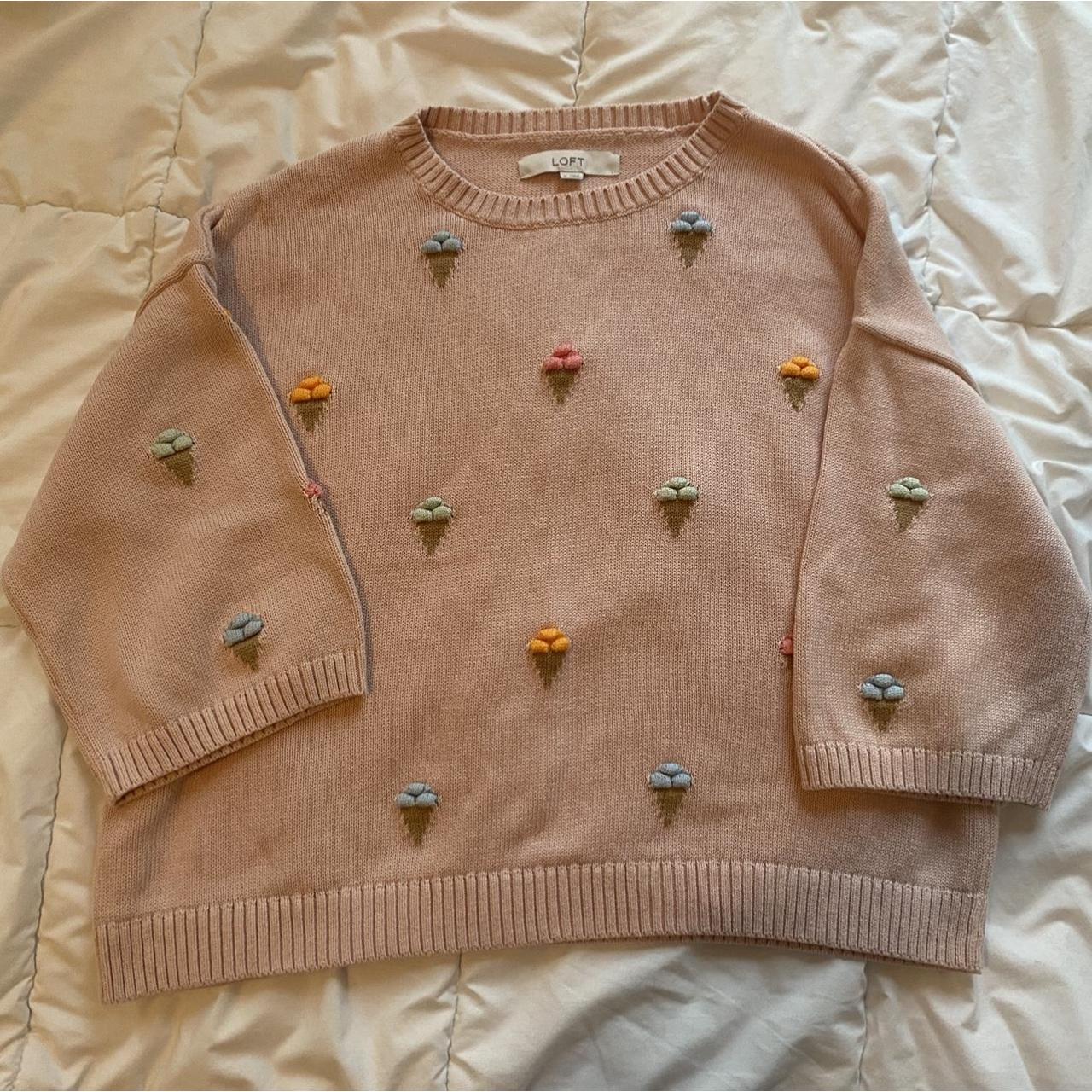 Pink ice cream sweater: Loft Size M - Depop