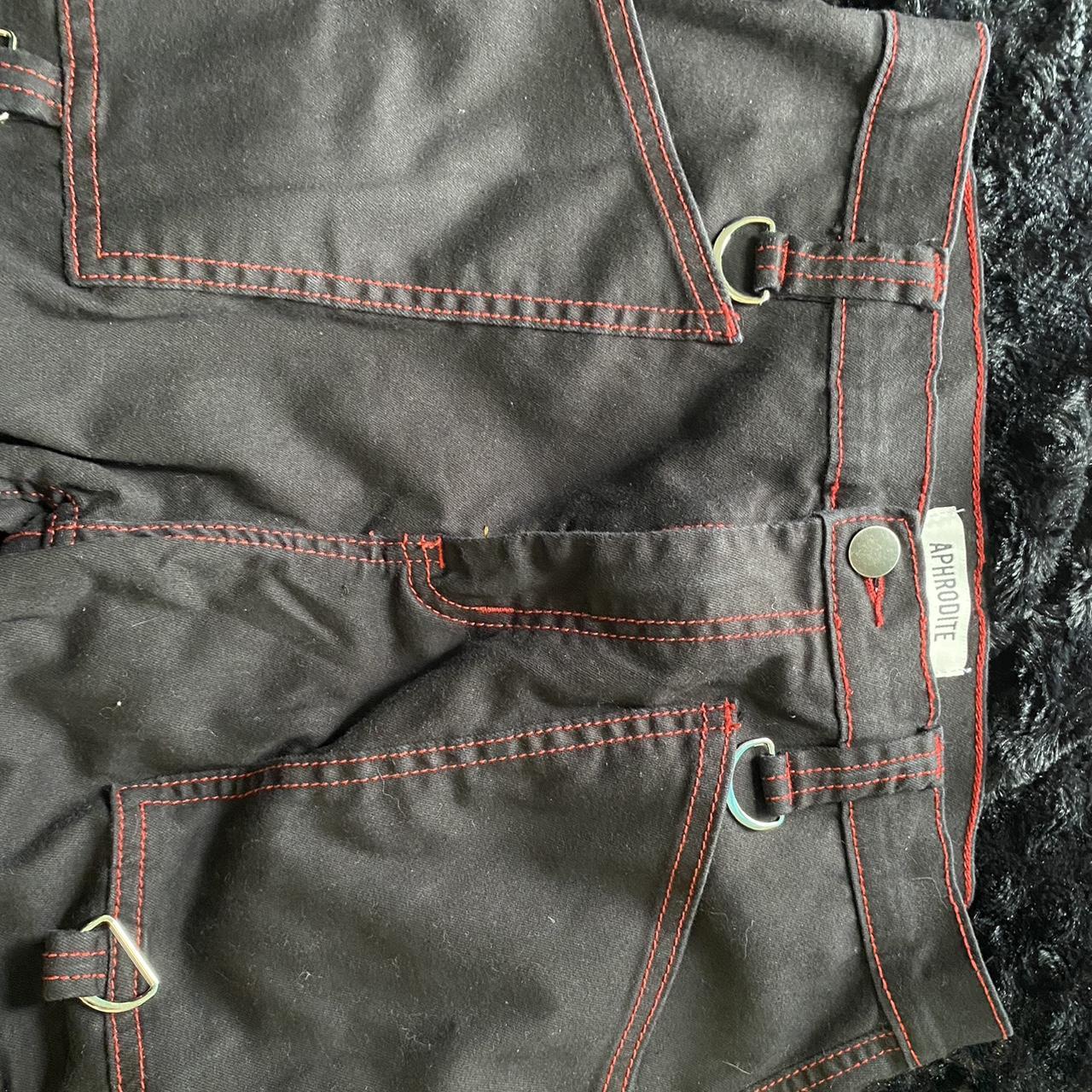 Hot Topic black and red gothic Trip style Cargo... - Depop