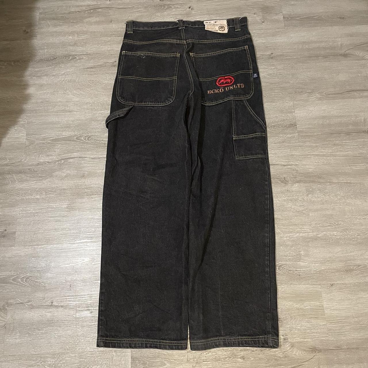 Baggy Y2K black ecko unltd carpenter jeans #ecko... - Depop