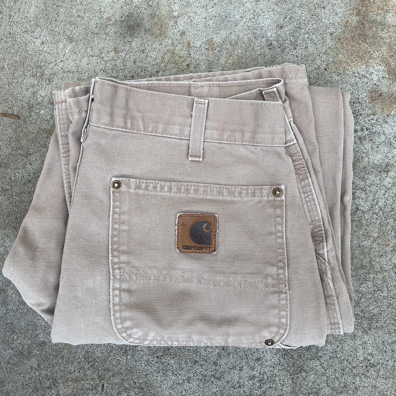 Carhartt tan double knees vintage Size... - Depop