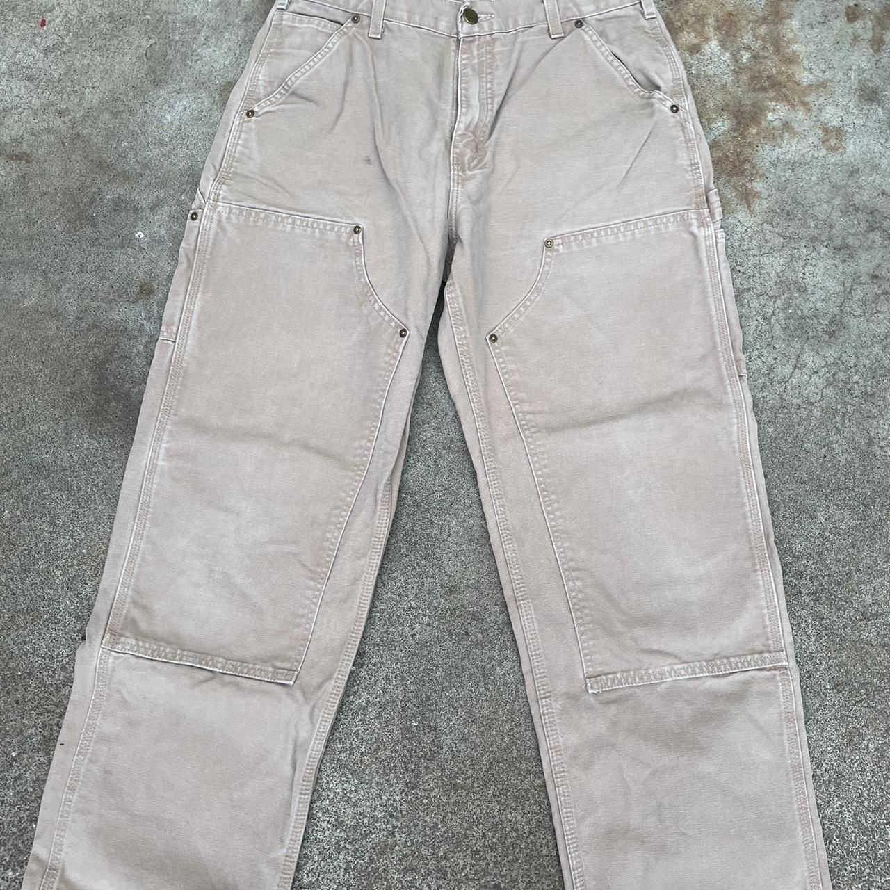 Carhartt tan double knees vintage Size... - Depop