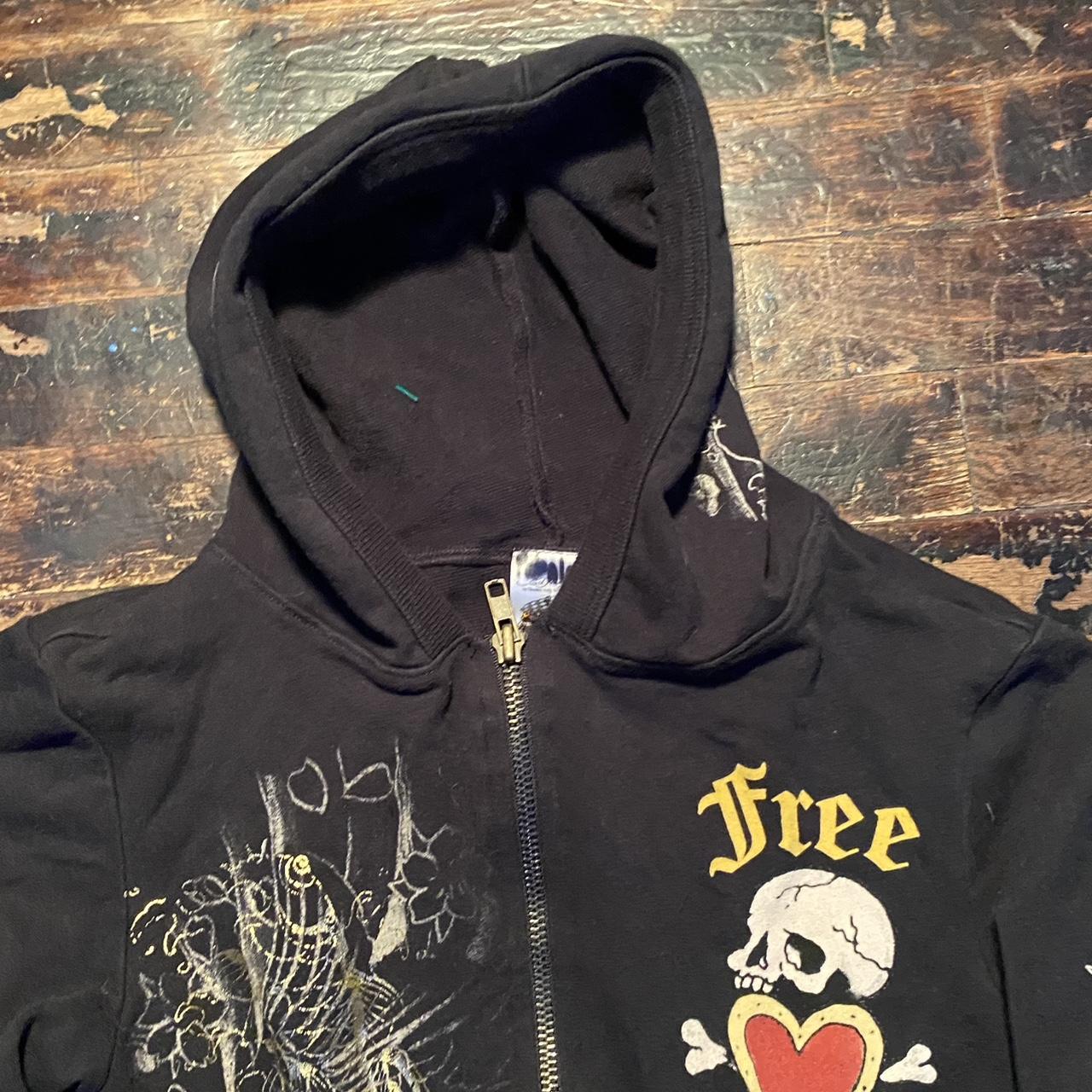 Black and red Ed Hardy zip up jacket Ik it looks... | Depop