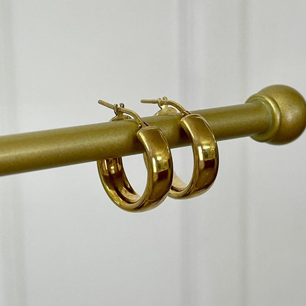 Dyadema gold hoop earrings. Stamped 925 Italy.... - Depop