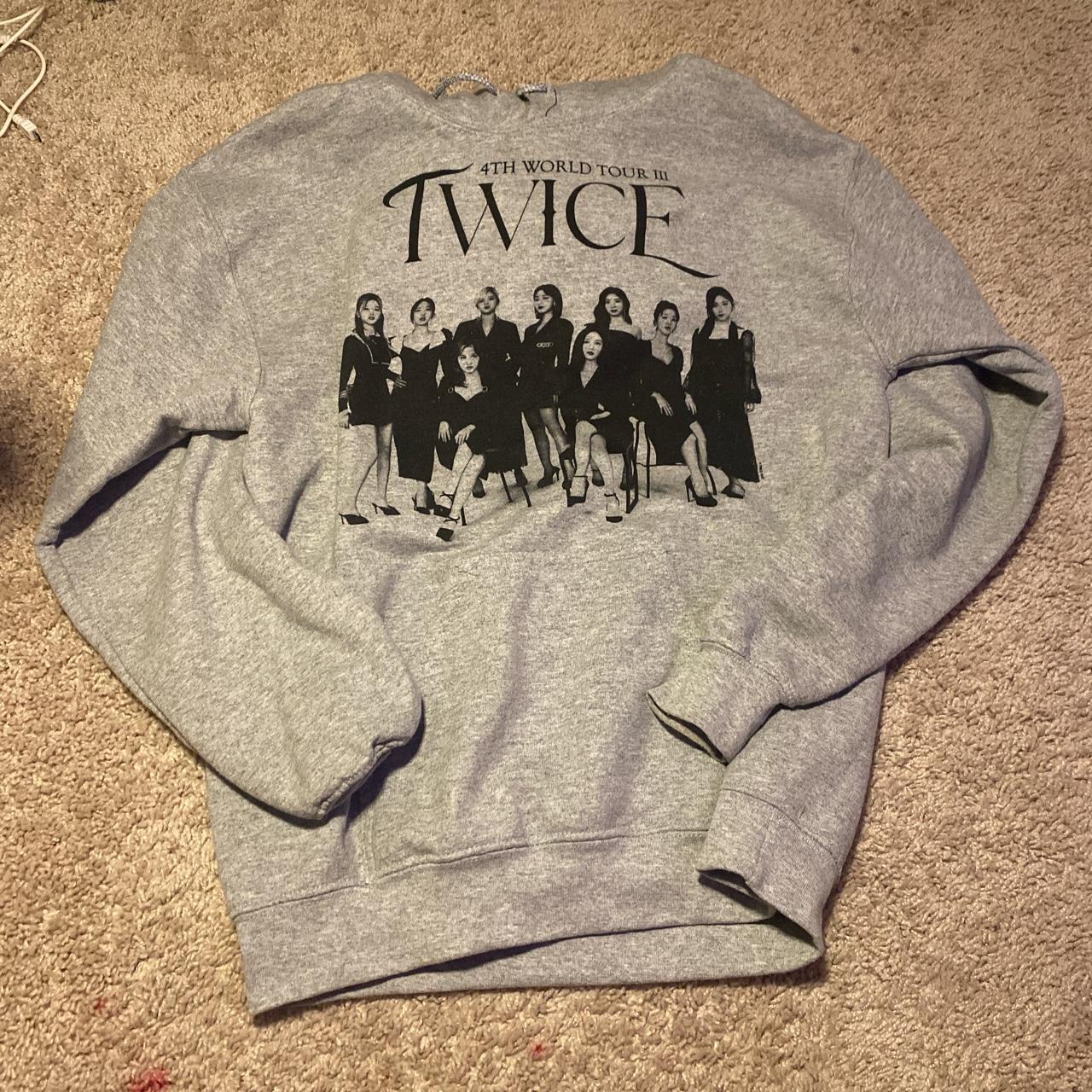 TWICE 4th world tour official merch grey hoodie... - Depop