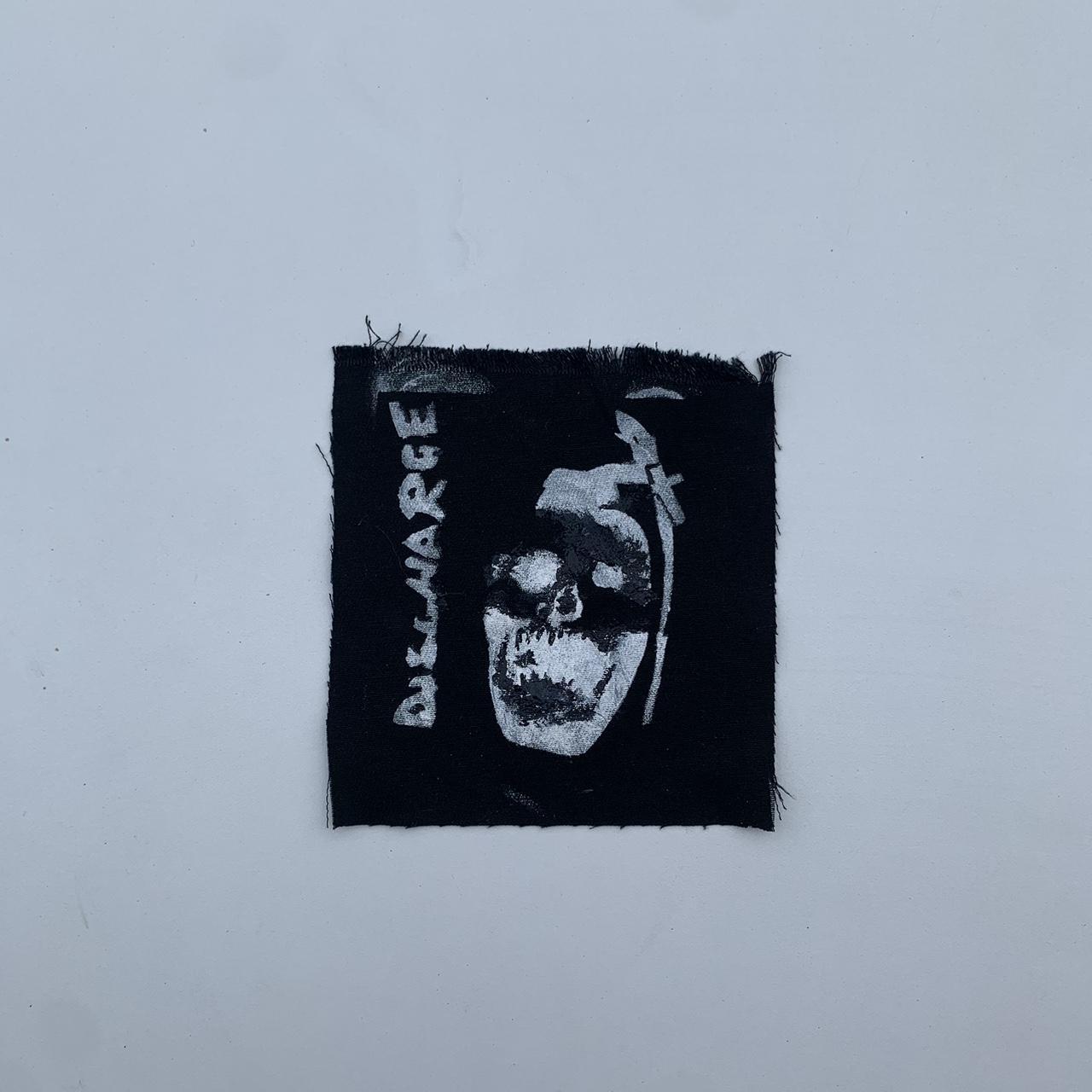 Small 4x4 in handmade Discharge patch. Made to order. - Depop