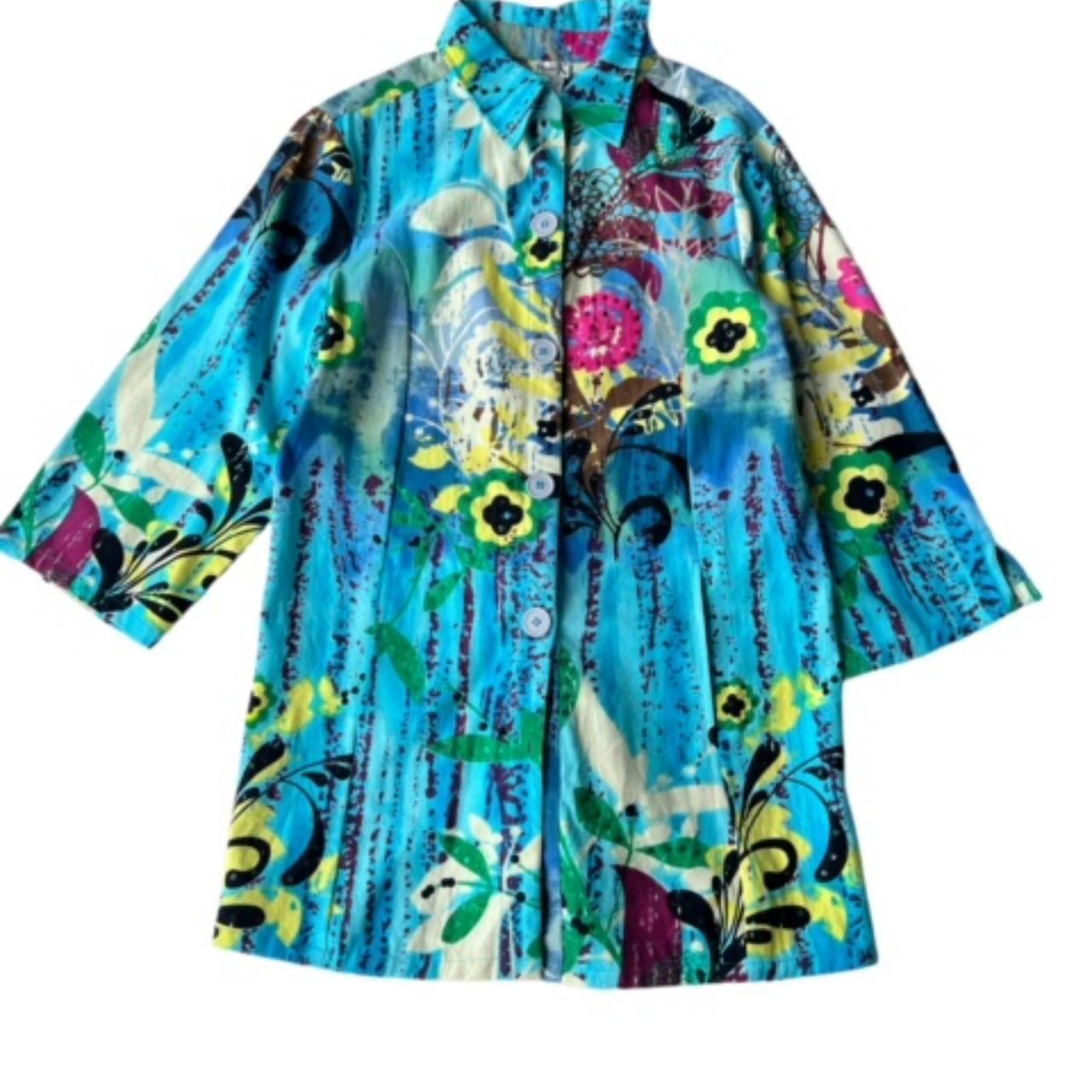 Vintage Shana K Long Jacket with Sequins Button Up... - Depop