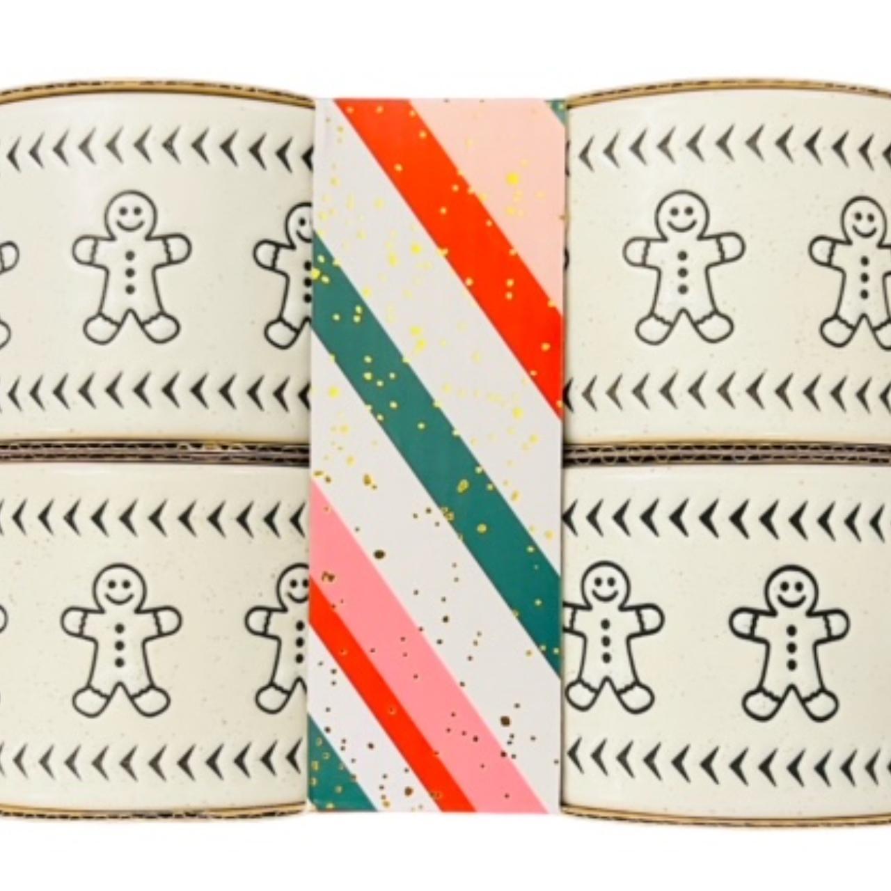 GINGERBREAD MAN Ceramic RAMEKINS Set of 4 White... - Depop