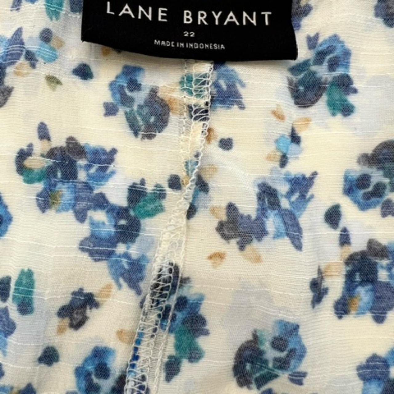 Lane Bryant Womens Shirt 22 Blue FLORAL Print... - Depop