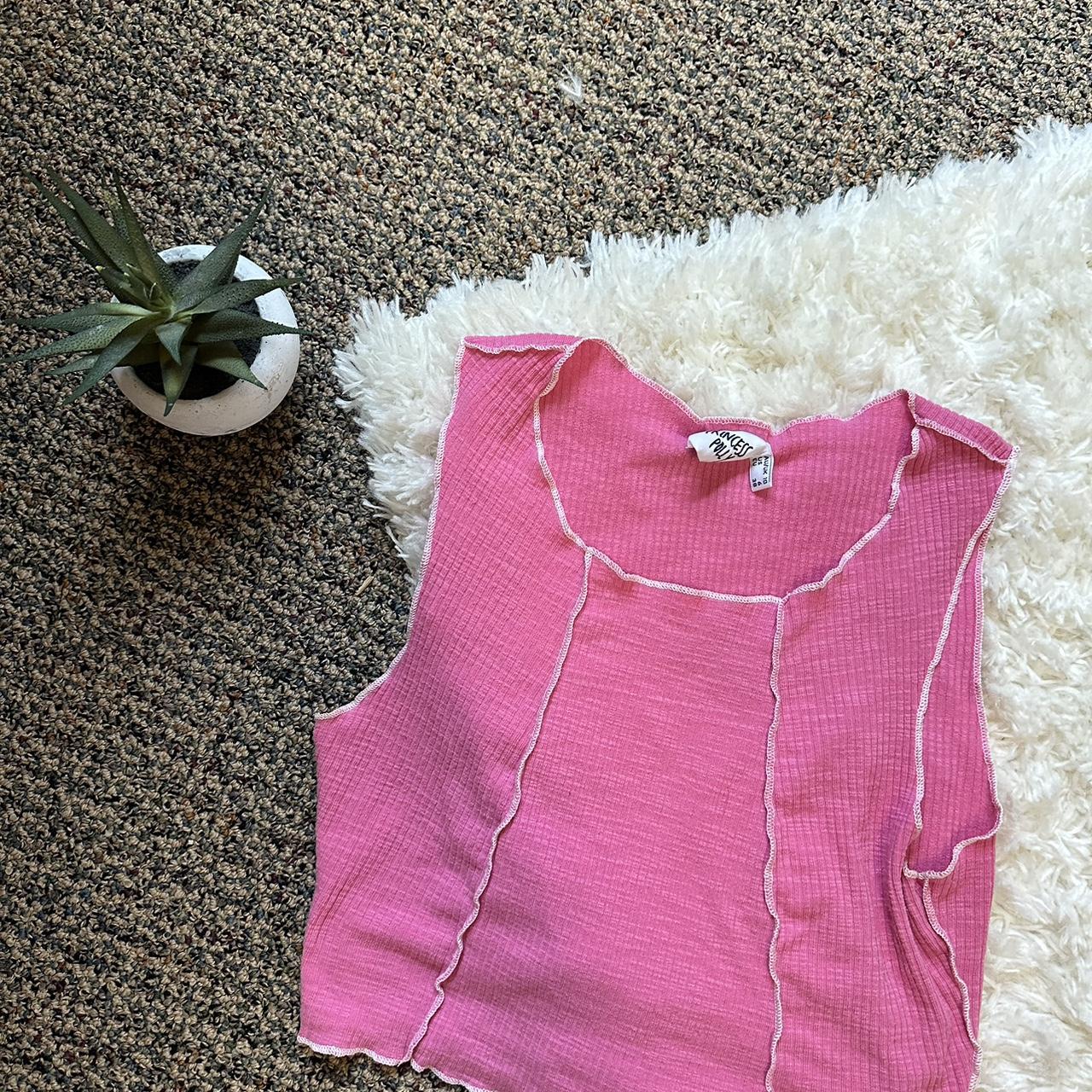 Super cute pink crop top! Size AU 10. Could style... - Depop