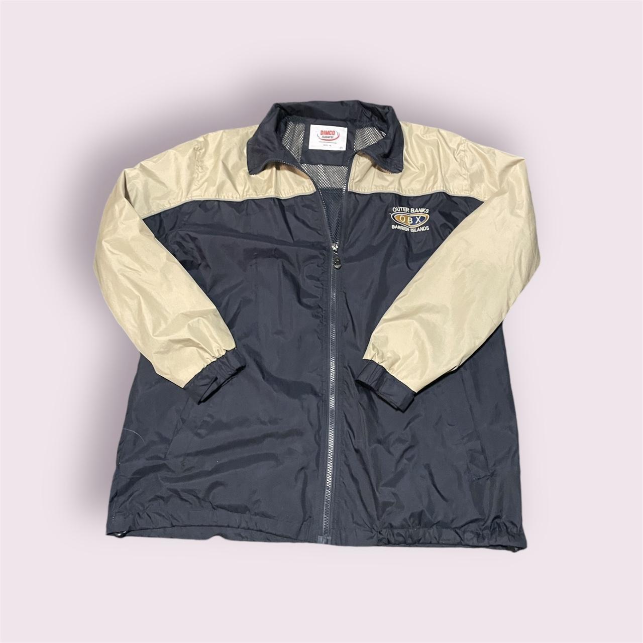 outer banks dimco apparel windbreaker jacket khaki... | Depop
