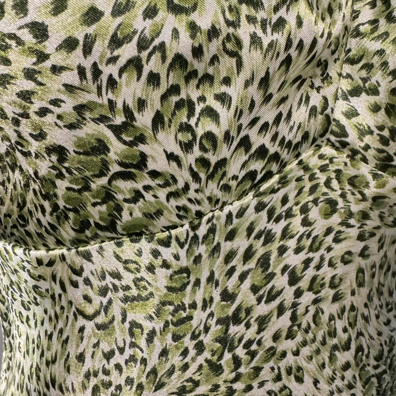 Beautiful vintage y2k yellow and green leopard print... | Depop