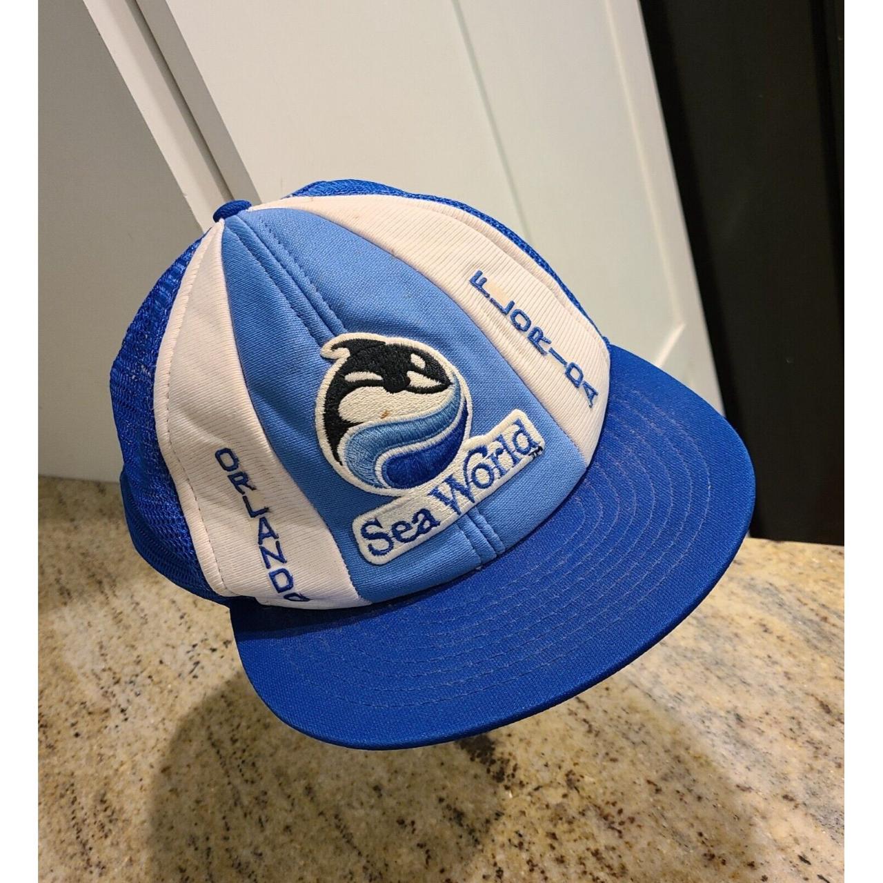 Vintage Sea World Hat Blue Orlando Florida Shamu... - Depop