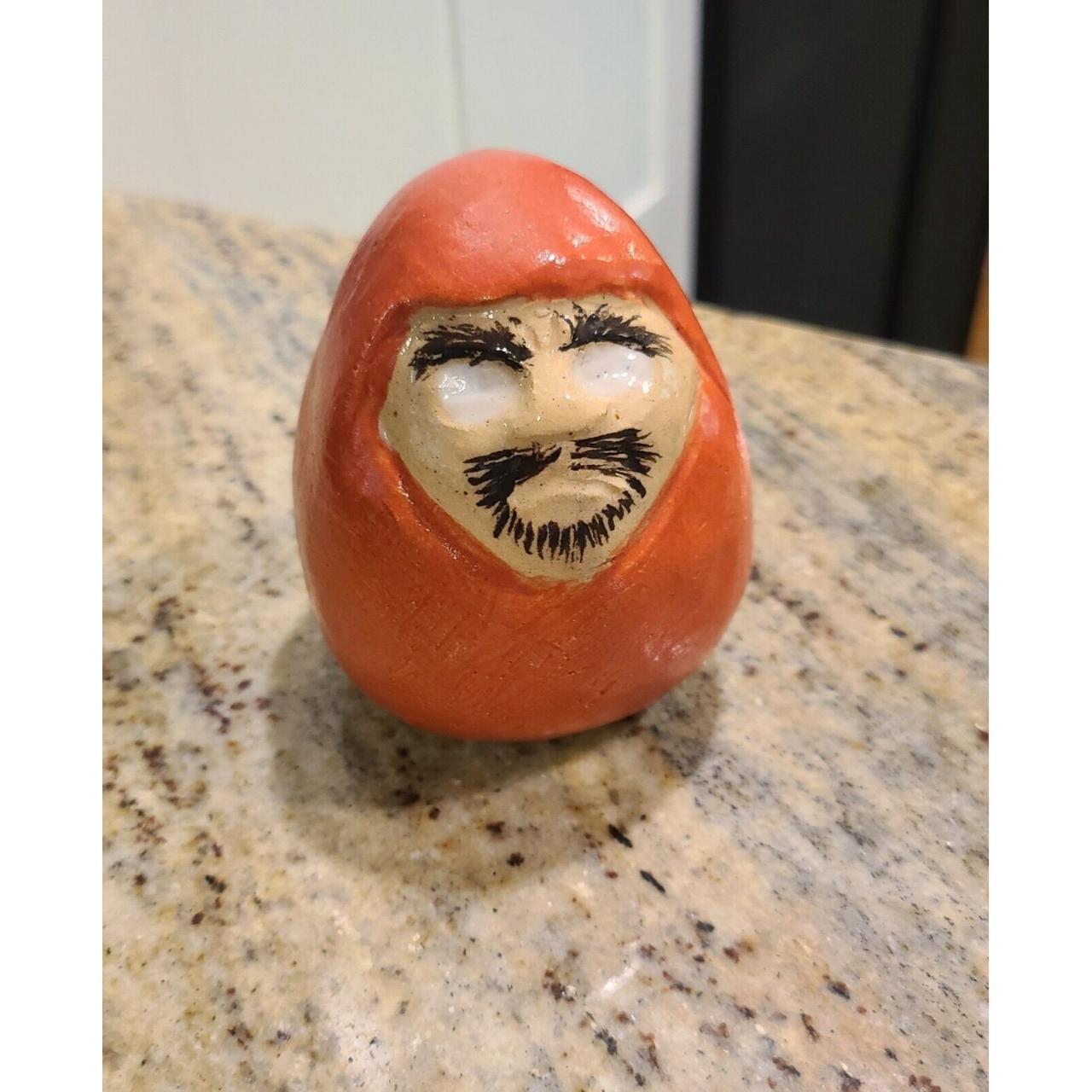 Daruma Japanese Orange Clay Man Figure Lucky Charm... - Depop